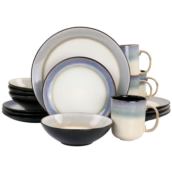 Gibson Elite Rings of Saturn 16 Piece Stoneware Dinnerware Set, Service for 4 | Wayfair